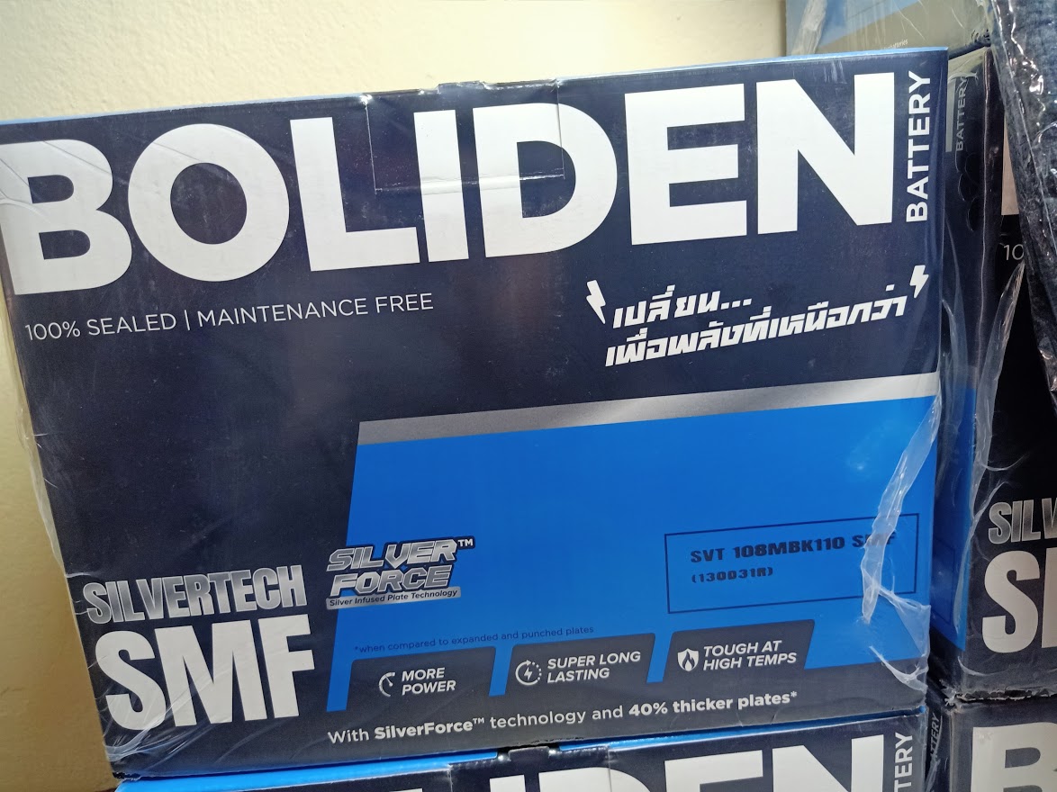 แบตเตอรี่ Boliden (ฟรีค่าจัดส่ง) SVT 108M110LR SMF 110 Ah CCA940 (พร้อมใช้งาน) ขนาด 30x17.5x22.5 ...