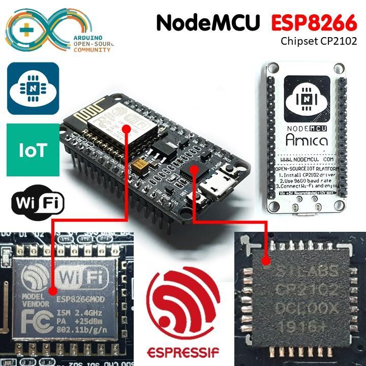 NodeMCU ESP8266 Chipset CP2102 บอร์ดสำหรับนักพัฒนา Arduino Controler ...