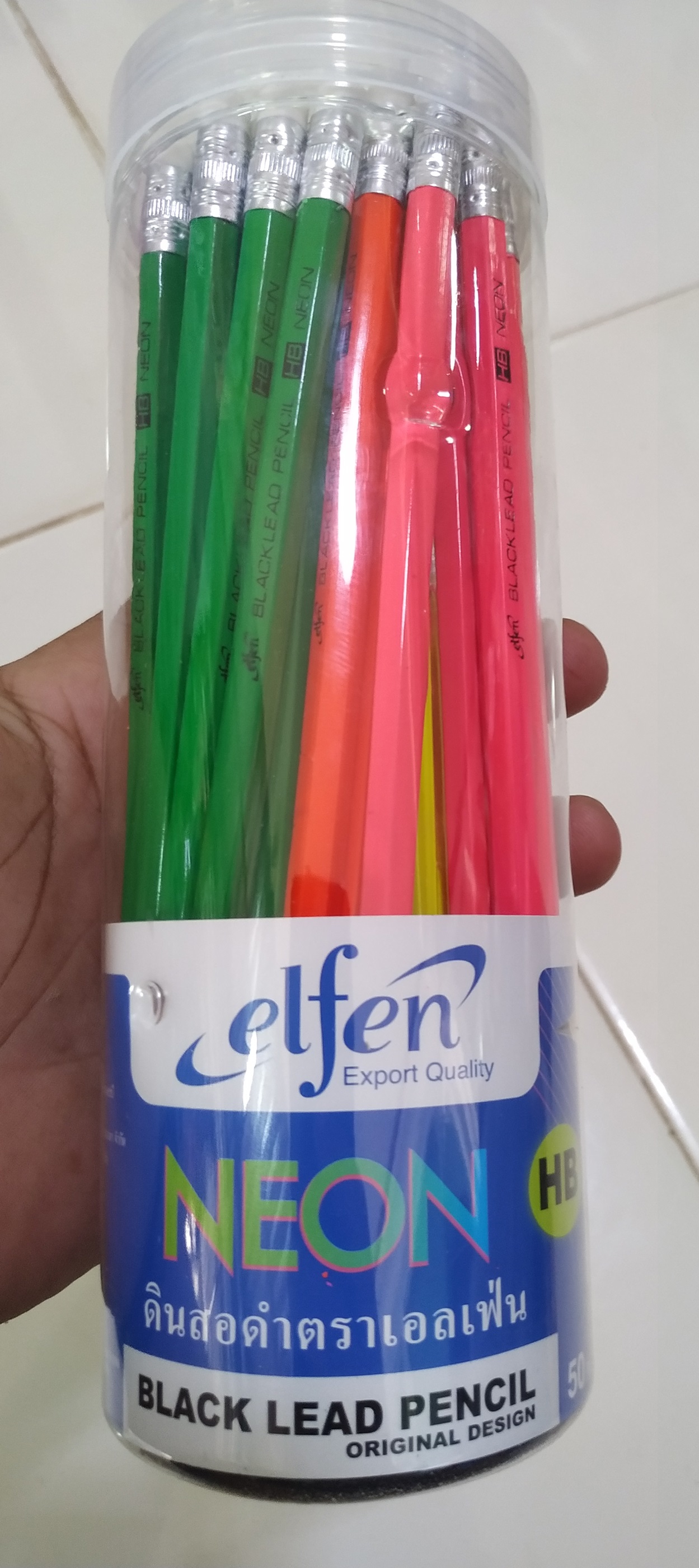 NEW!!!!Elfen ดินสอไม้ 2B / HB (50แท่ง) เอลเฟ่น 2002 / 2018 /NENO ...