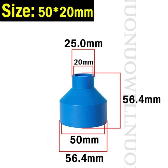 2pcs Blue Pvc Straight Reducing Connector Water Supply Tube Joint