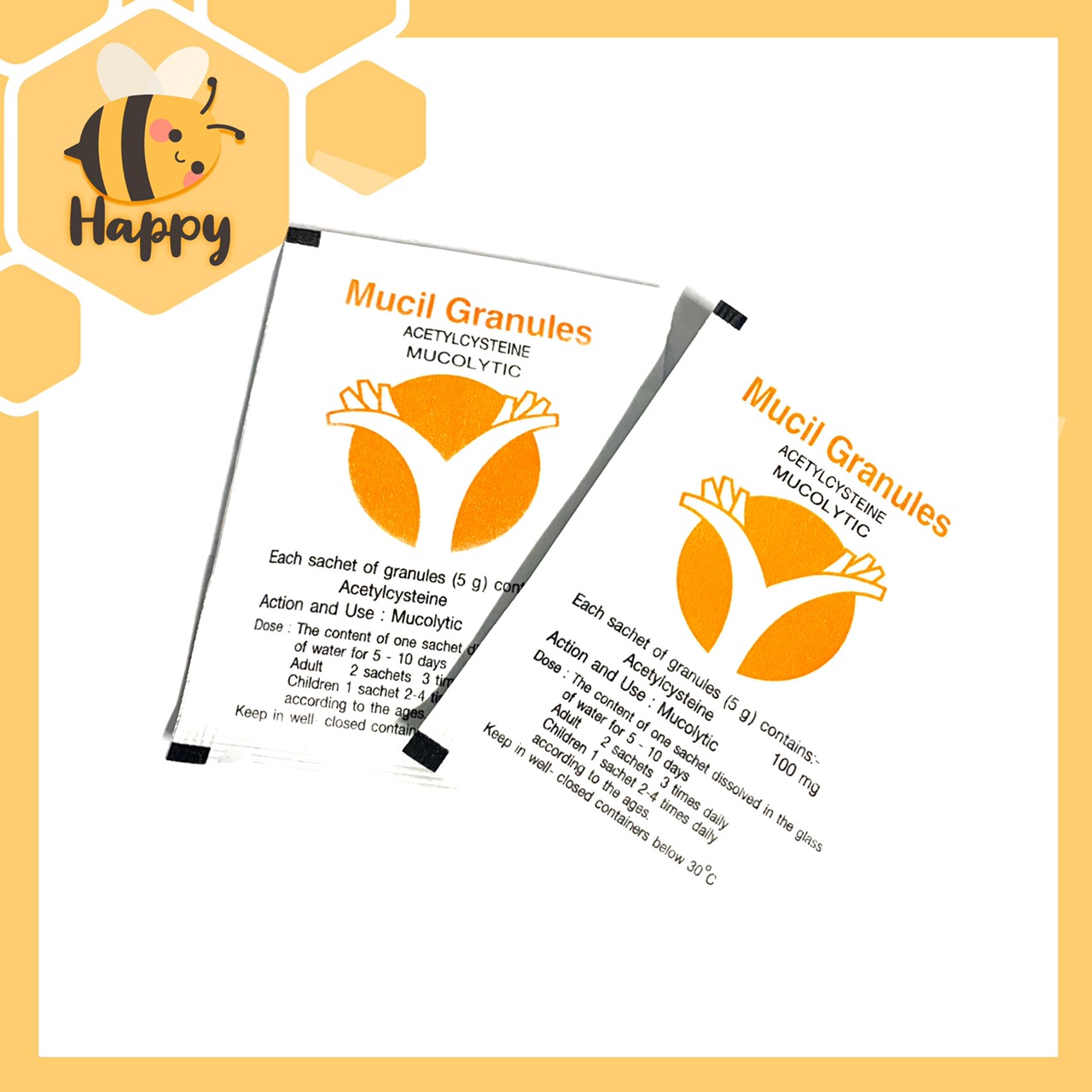 (10ซอง) Mucil 100 mg ชนิด (สูตรเดียวกับ mysoven) - BEE HAPPY 1626962892 ...