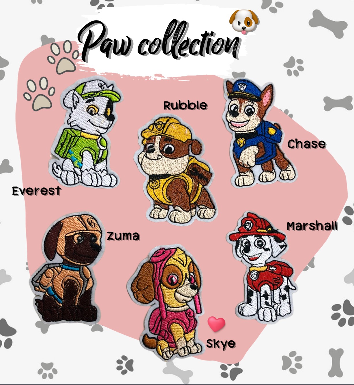 ตัวรีดติดเสื้อ Paw Collection อาร์มติดเสื้อ ตัวรีดติดเสื้อ ตัวรีดติดผ้า ...