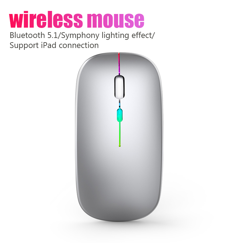 Wireless Mouse RGB Rechargeable Bluetooth Mice Wireless Computer Mause ...