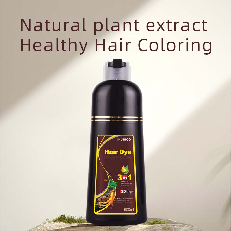 จัดส่งได้ทันที แชมพูปิดผมหงอก HUIHOO ปริมาณ 500 ml หยุดหงอก ไม่ต้องย้อมแค่สระ หงอกหายทันที ผมดำ ...