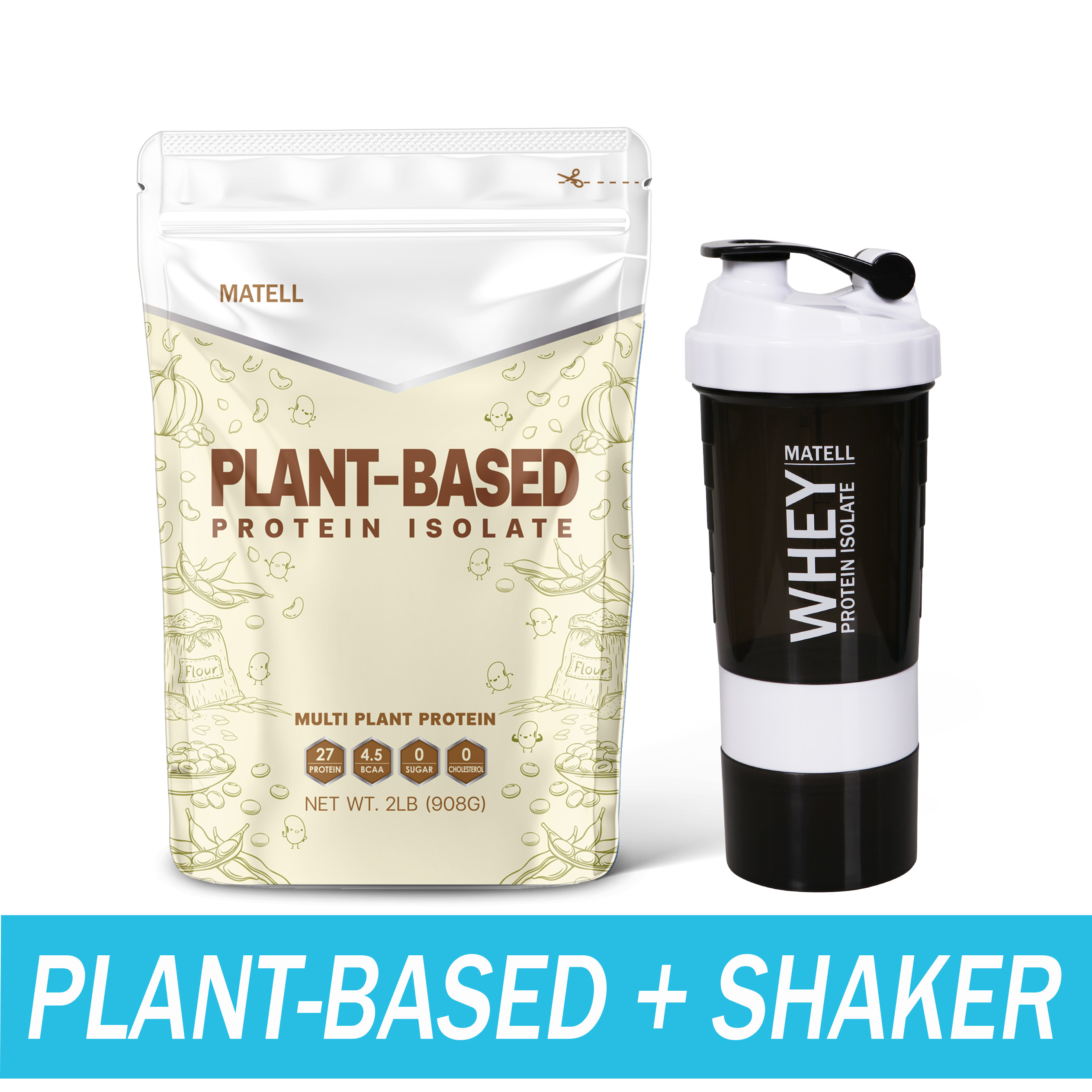 MATELL Plant-Based Protein Isolate แพลนต์เบสด์ ไอโซเลท Non Whey โปรตีน ...