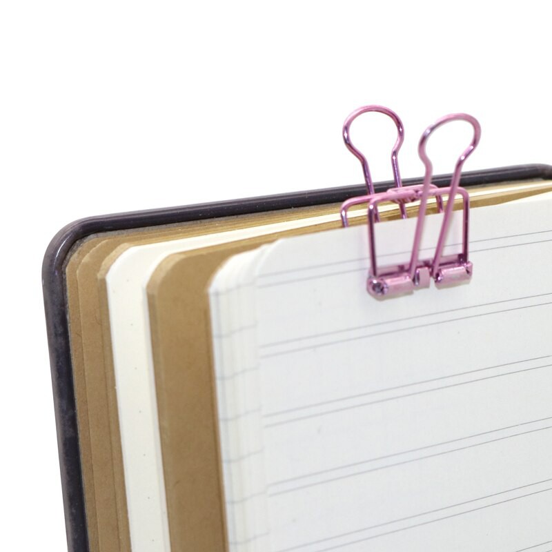 Novelty Solid Color Hollow Out Metal Binder Clip Notes Letter Paper ...