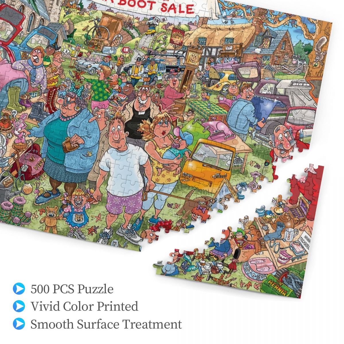 WASGIJ CAR BOOT CAPERS Wooden Jigsaw Puzzle 500 Pieces Educational Toy ...