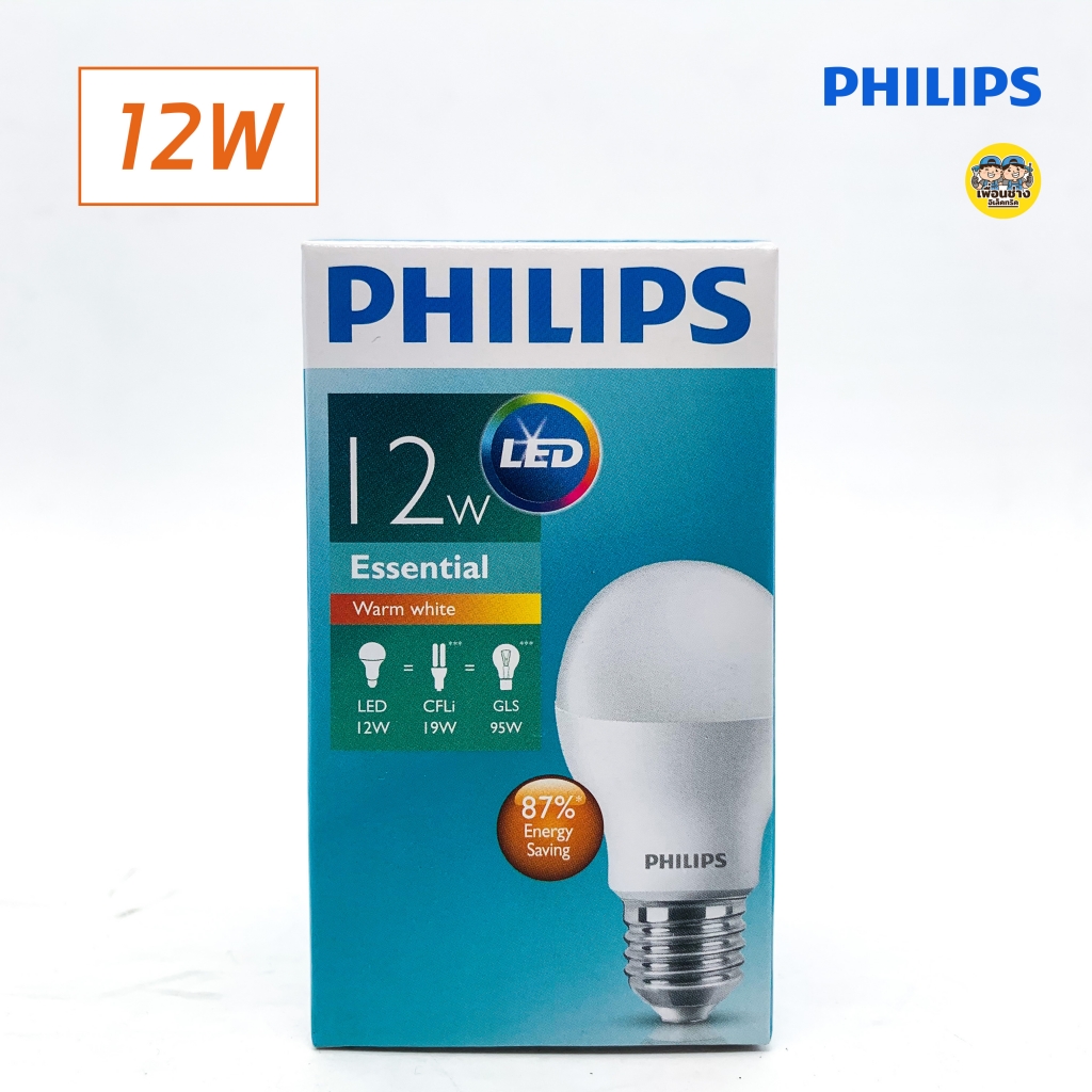 ฟิลิปส์ Philips Essential LED BULB 12W ขั้ว E27 warmwhite / 3000K แอลอี ...