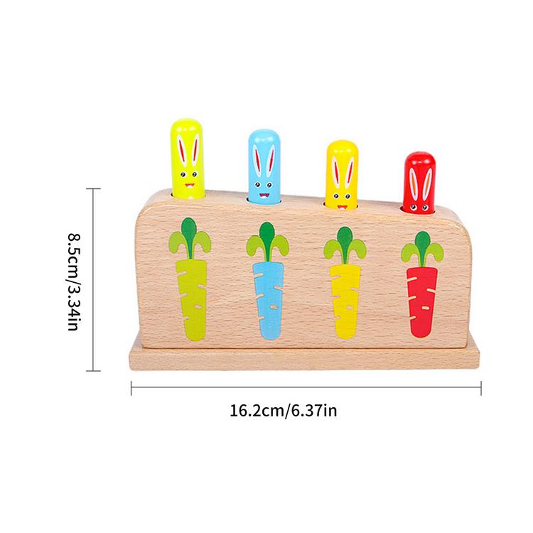 Wooden Montessori Toys Wood Rabbit PopUp Toy Tap Bouncing Stick ...
