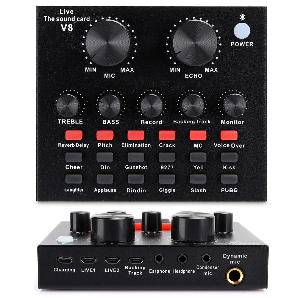 【Hot sale V8 Voice Change Liveการ์ดเสียง112 Electroacoustics 18 Sound ...