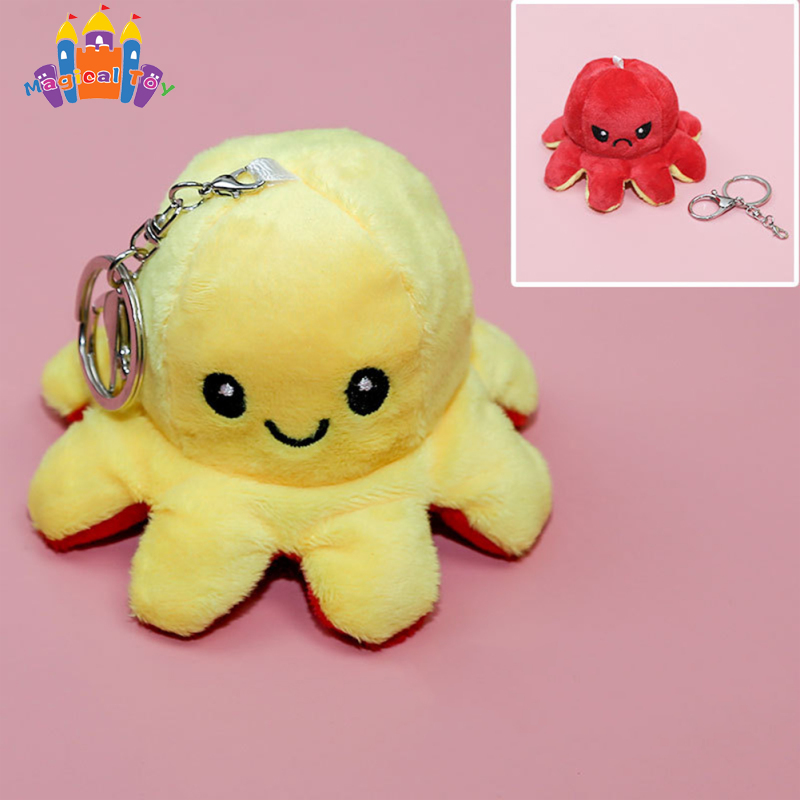 FunsLane Reversible Octopus Plush Pendant Double-sided Expression Flip ...