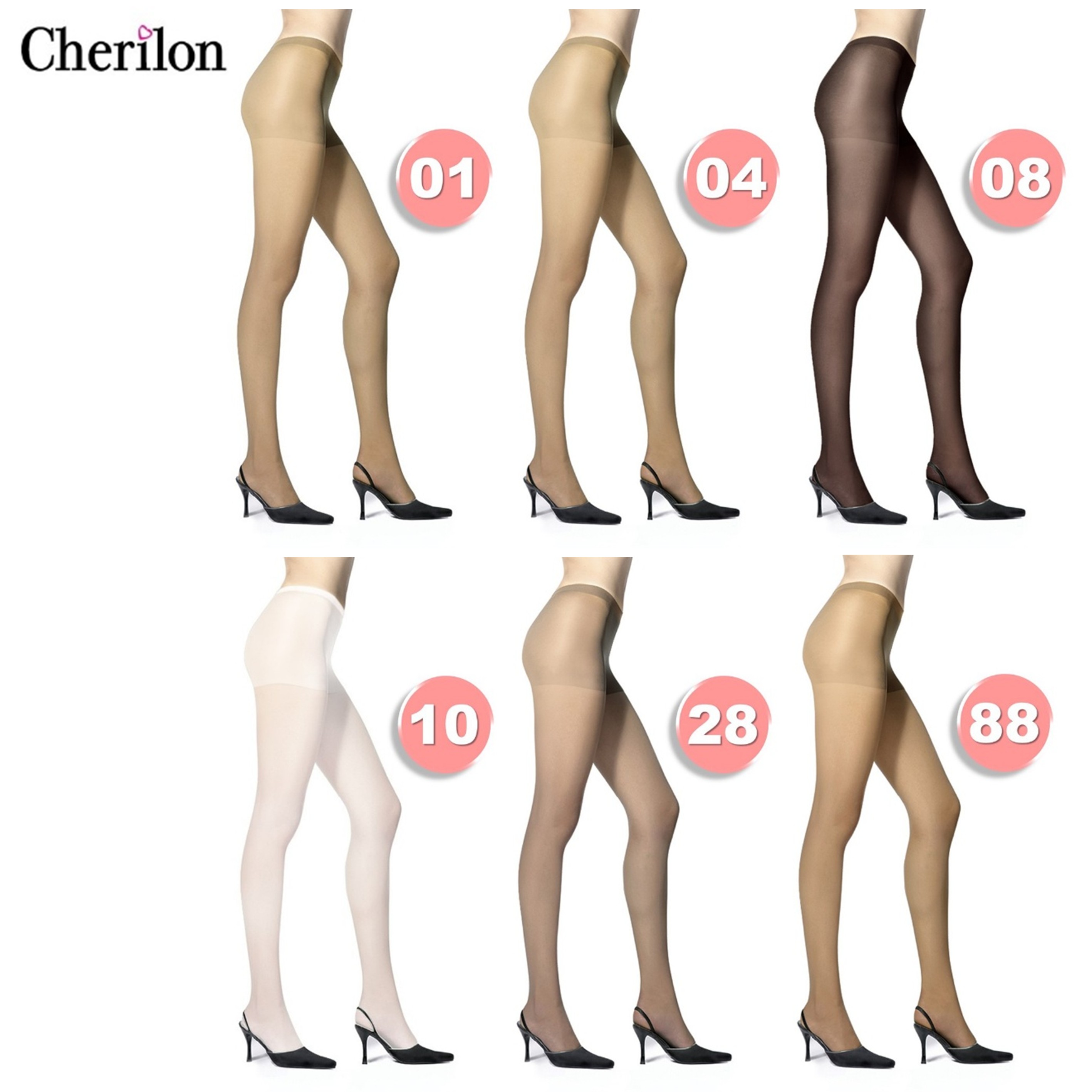 ( แพ็ค 1 โหล ) ถุงน่อง เชอรีลอน Cherilon Linen Sheer Size S-L สี 01-99 คุณภาพดี ใสเย็นสบาย มีครบ ...