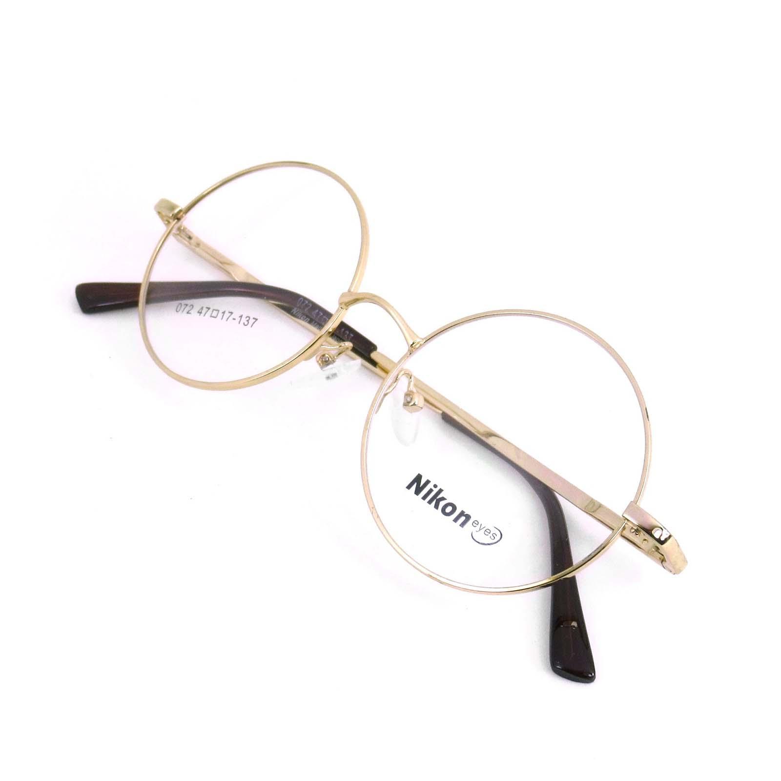 Nikon แว่นตารุ่น 072 สีทอง กรอบเต็ม Round ทรงกลม ขาสปริง วัสดุ สแตนเลส ...
