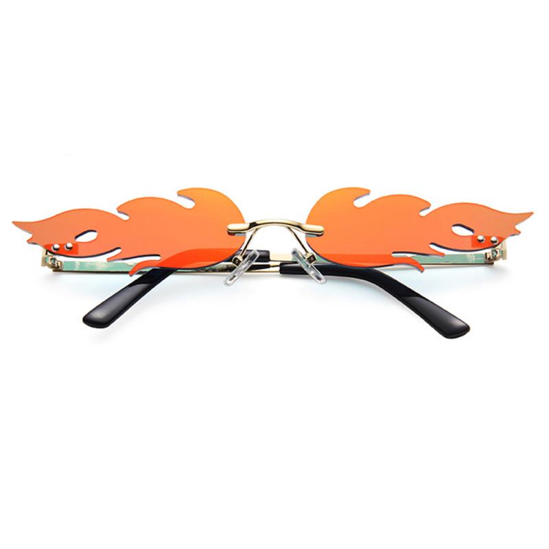 Bicycle Fire Flame Sunglasses Women nd Designer Rimless Wave Eyewear ...