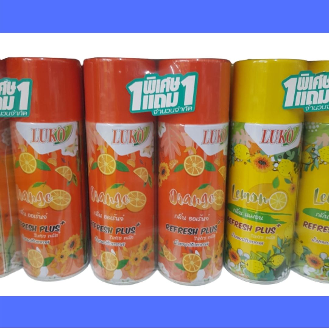 ลูโก้ LUKO REFRESH Plusสเปรย์น้ำหอมปรับอากาศ กลิ่นเลม่อน ผสมหัวน้ำหอมชั้นดี ความหอมยาวนาน ดับ ...