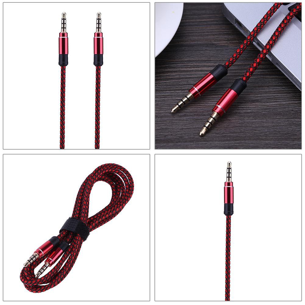 1.5M 3.5mm Male To 3.5 mm Male Weaving Audio Cable Car AUX Auxiliary Cable - NUH8 - ThaiPick
