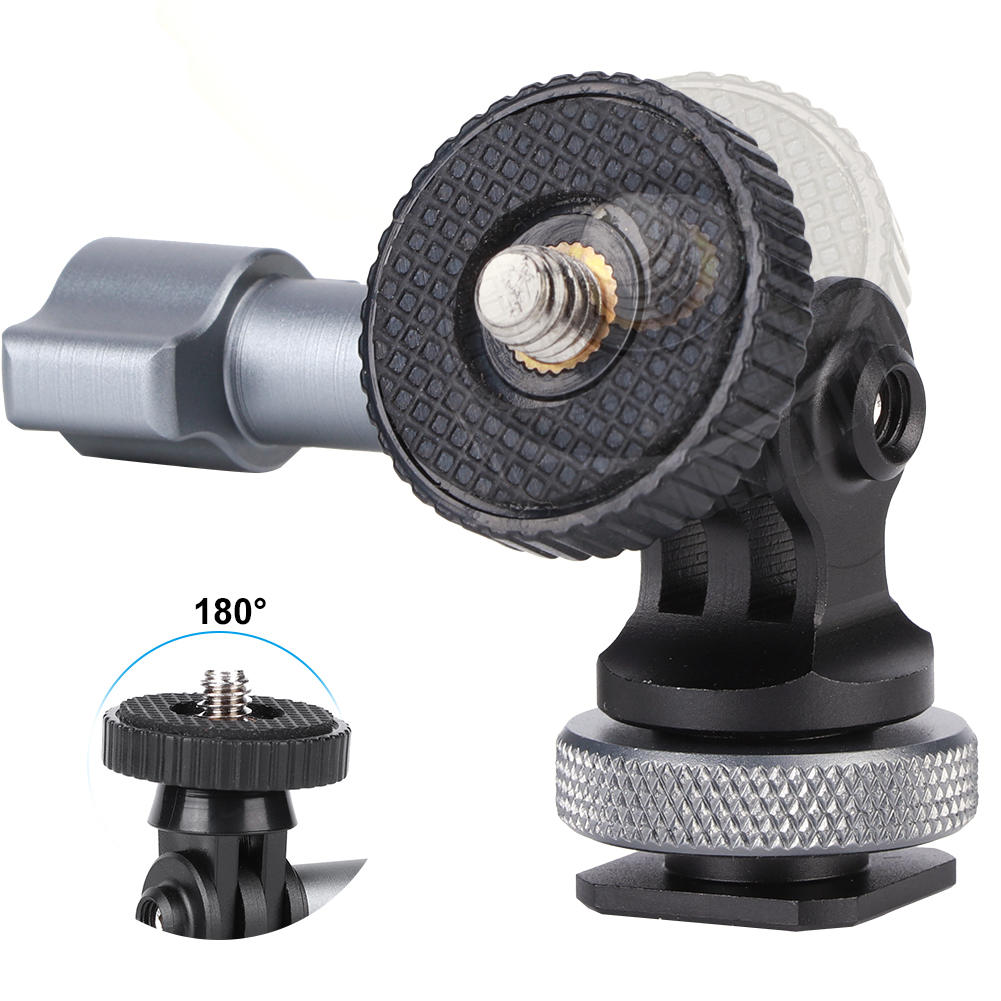 Hot Shoe to 1/4IN Screw Adapter Base 180 Degree Movement Expansion ...