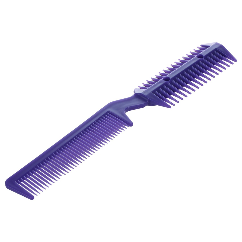 2X Metal Blade Razor Plastic Hair Comb Cutter Trimmer Purple ...