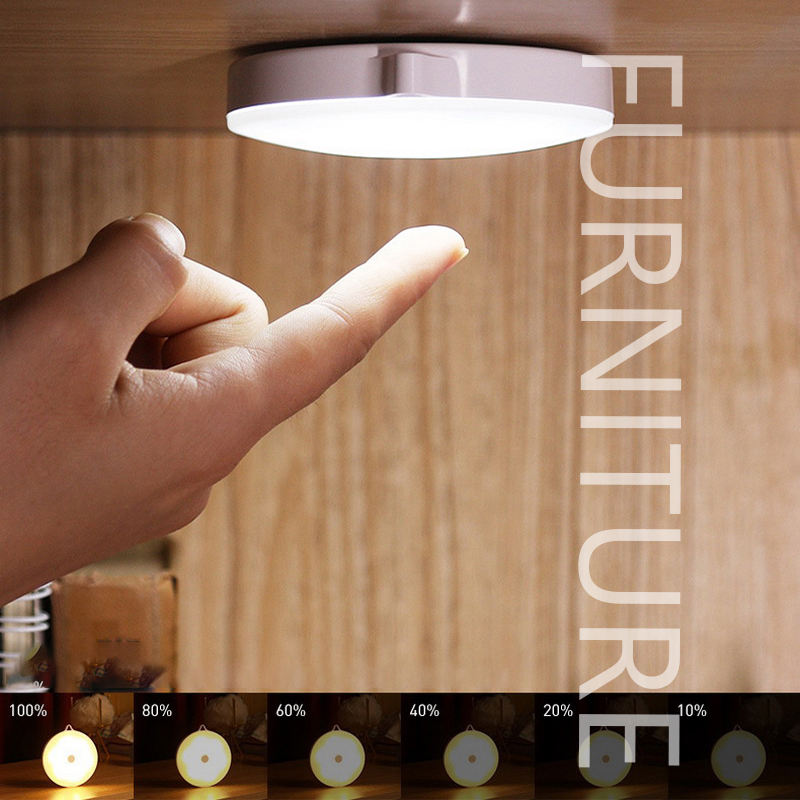 ⚡FT⚡Round Touch Sensor Light Charging Induction Night Light Wireless ...