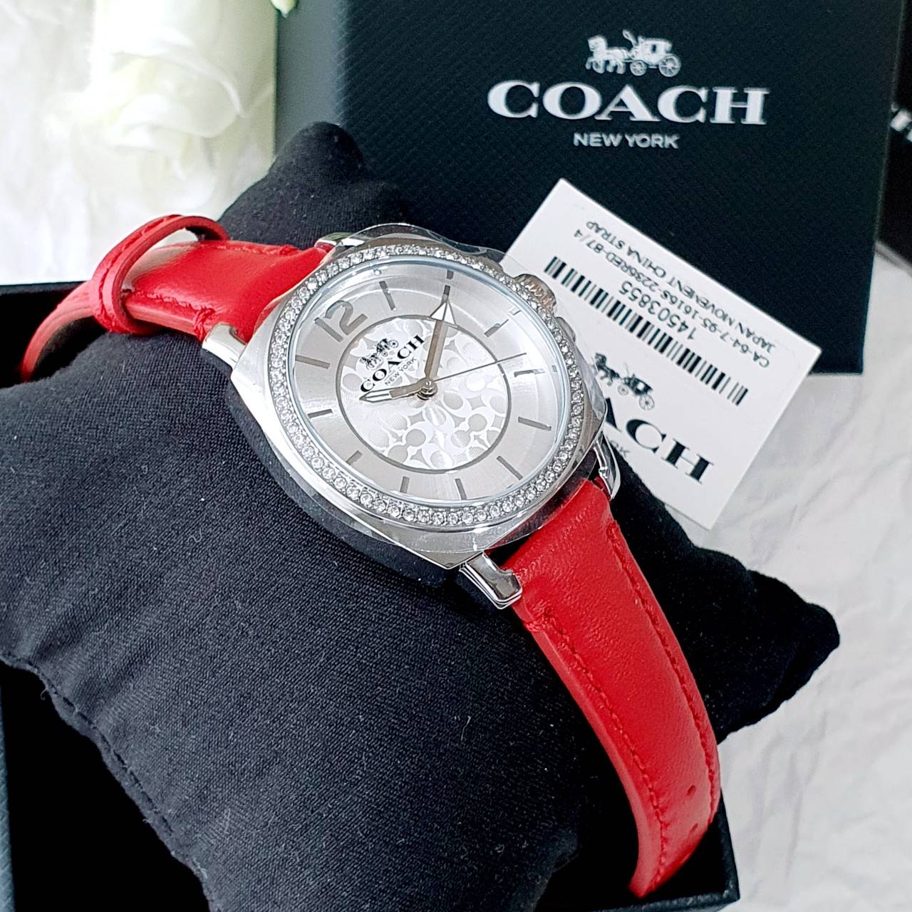 MeBrandOutlet #Coach Boyfriend Red Strab Silver Dial Crystal #14503855 ...