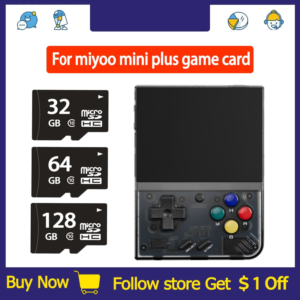 สําหรับ MIYOO MINI PLUS เครื่องเล่นเกมคอนโซลมือถือการ์ดหน่วยความจํา ...