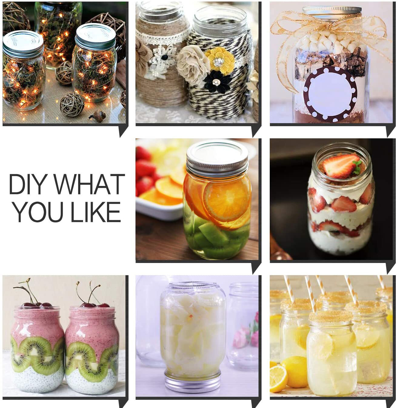 ขวดโหลแก้ว พร้อมฝาขนาด 480ml(6ใบชุด) การเก็บรักษาอาหาร โหลแก้ว กระปุกใส่แยม โหลใส่น้ำผึ้ง - XEX ...