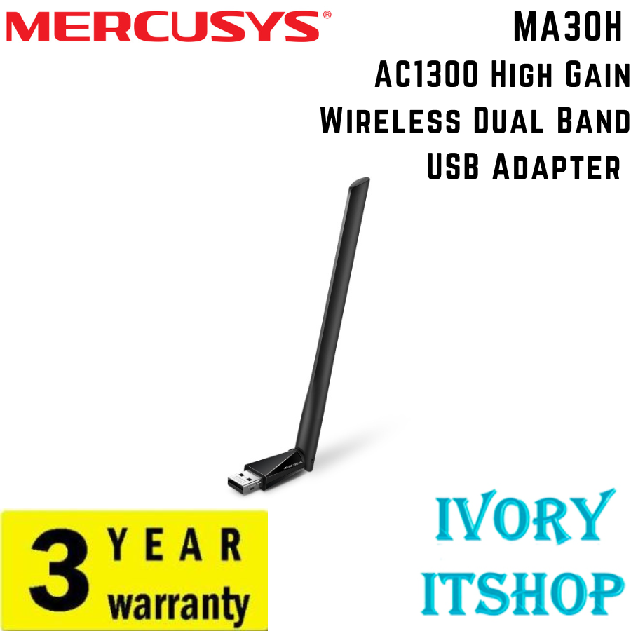 Mercusys MA30H AC1300 High Gain Wireless Dual Band USB Adapter | Lazada ...