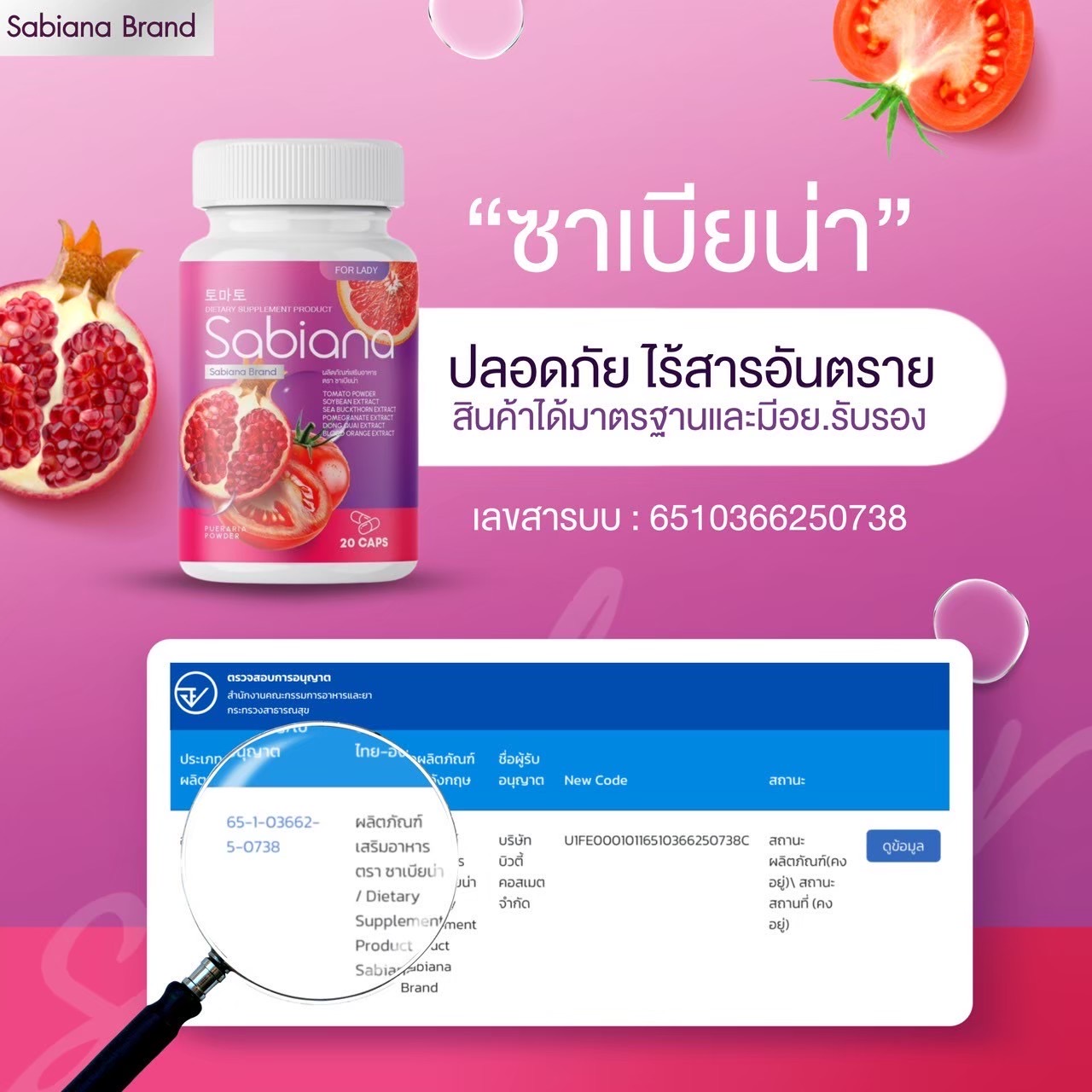Sabiana ซาเบียน่า วิตามินผู้หญิง บำรุงภายใน เพิ่มฮอร์โมน - Capture Ruby - ThaiPick