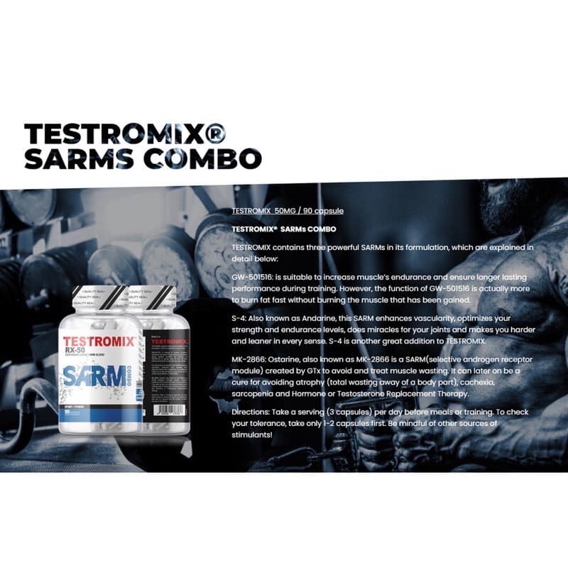 Sarm Combo Testromix 50mg 90caps ยินดีให้คำปรึกษาฟรีครับ - SARMS SERIES ...