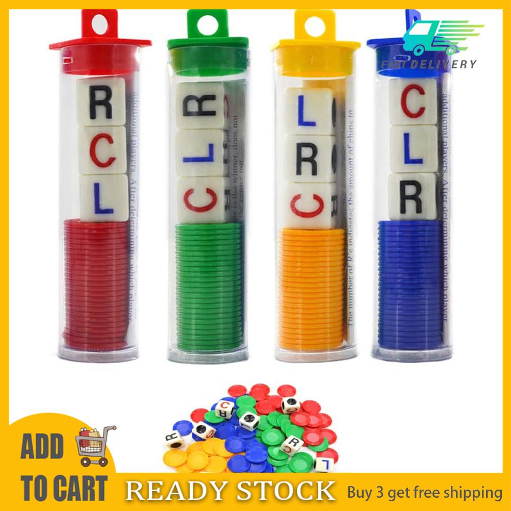 Portable 4 Tubes Left Right Centre Game Set Interactive Toy for Kids ...