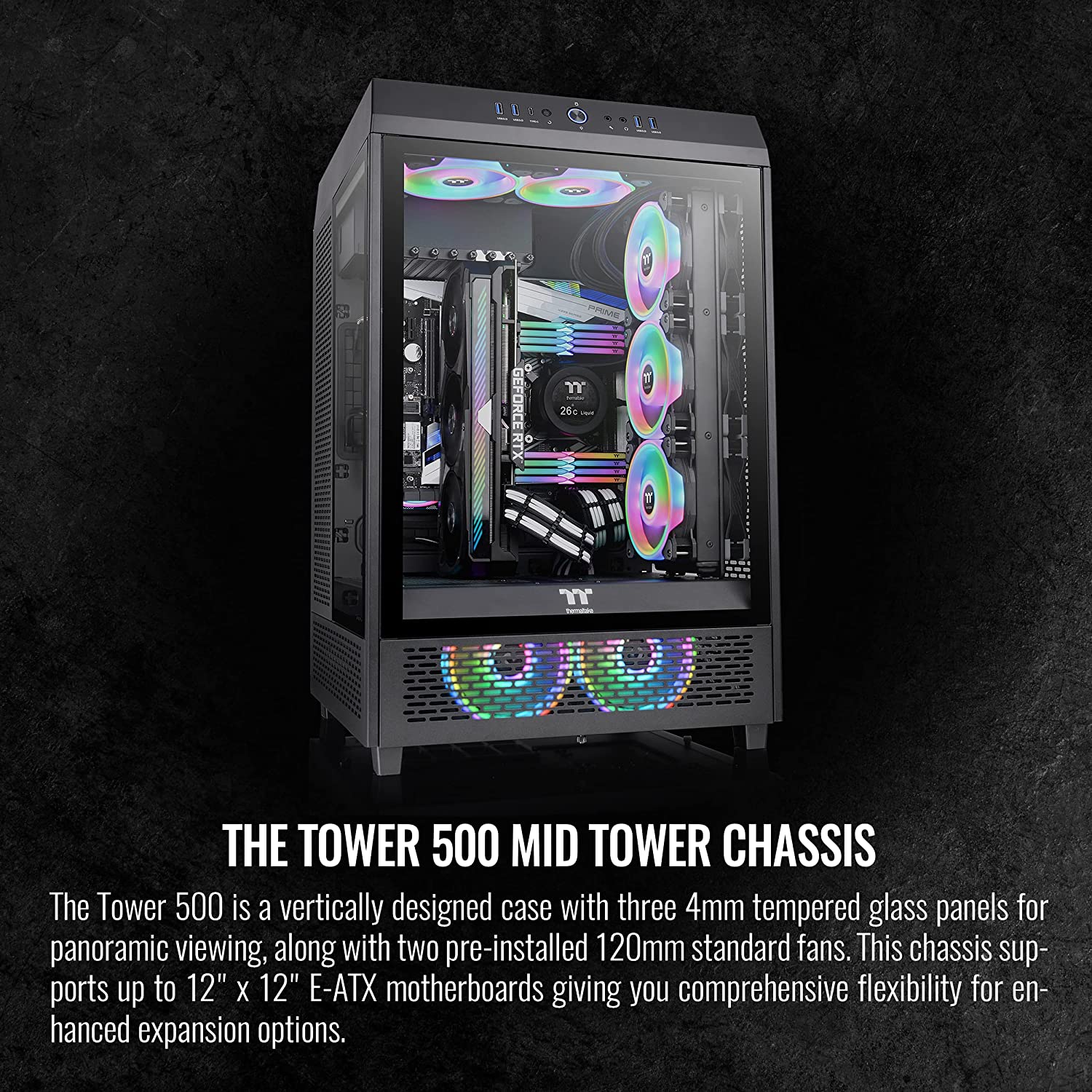Thermaltake Tower 500 Vertical Mid-Tower Computer Chassis Supports E ...