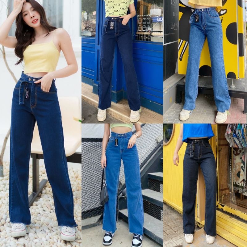 atom jeans???? กางเกงยีนส์ทรงกระบอกสีดำสนิม แต่งเข็มขัด ความยาว 40 นิ้ว ...