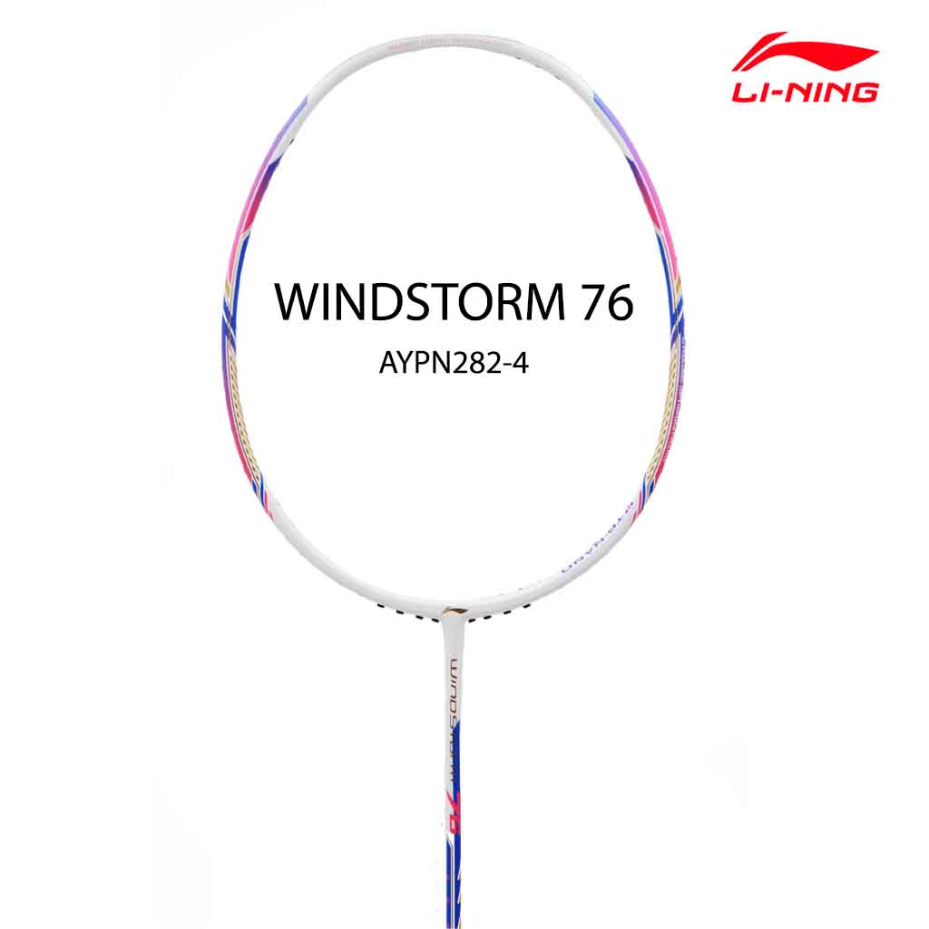 LI-NING ไม้แบดมินตัน รุ่น WINDSTORM 76 (AYPN282-4) WHITEPINKBLUE RACKET ...