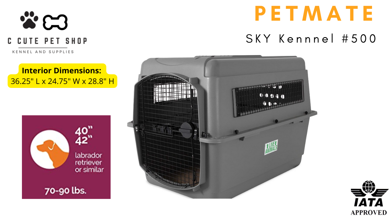 กรงใส่สุนัข สัตว์เลี้ยงสำหรับเดินทางขึ้นเครื่อง Petmate Sky Kennel#500 ...