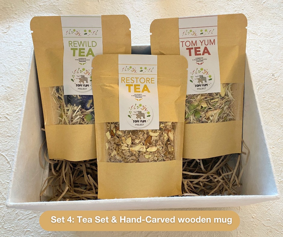 Giftbox 4: Elephant-friendly Tea Set ชุดของขวัญ 4: ชุดชาช้าง ขาตะไคร้ ...