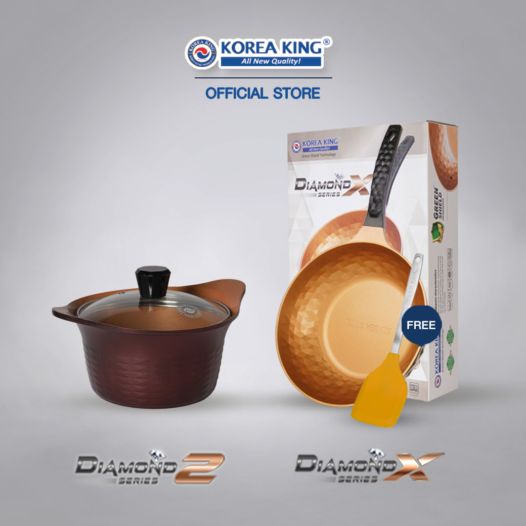Korea King Diamond X Series 1 ใบ (ตะหลิวในกล่อง ฟรี 1 อัน) + Korea King Pot S2 Series (รุ่นใหม่ ...