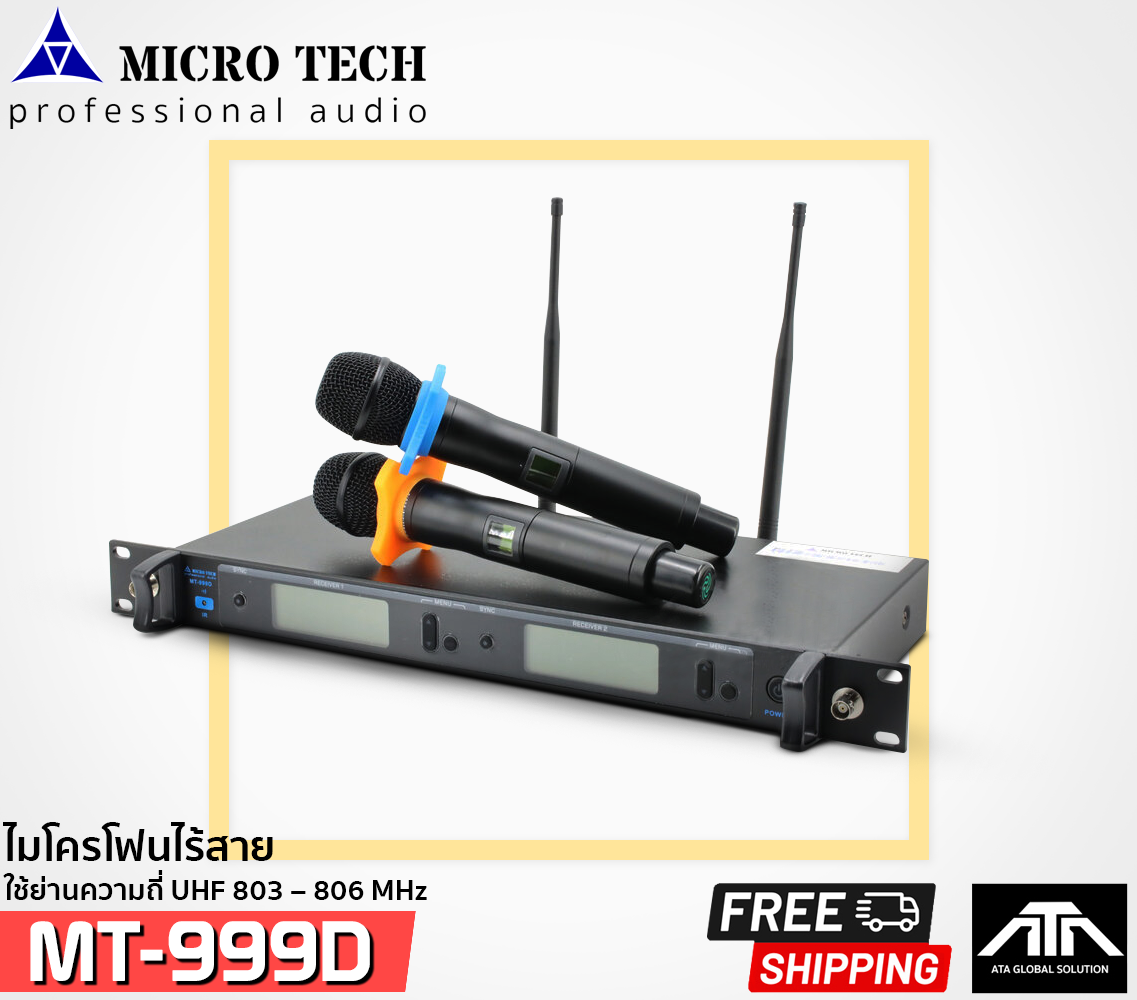 ไมค์ลอยคู่ MICROTECH รุ่น MT-999D Microphone Mic ไมค์โครโฟนไร้สาย mt999d micro tech mt999d mt ...