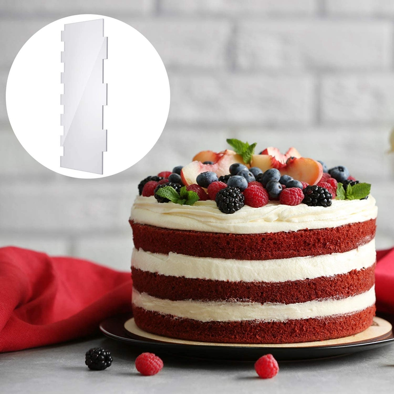 12 Inch Acrylic Cake Scraper Smoother and 9.5 Inch Stripes Edge Side ...