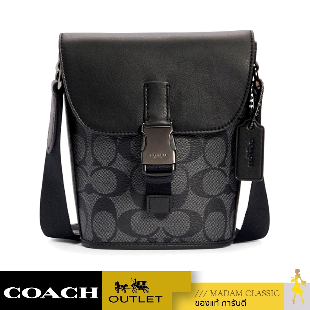 ของแท้ 💯% COACH C3134 TRACK SMALL FLAP CROSSBODY IN SIGNATURE CANVAS ...