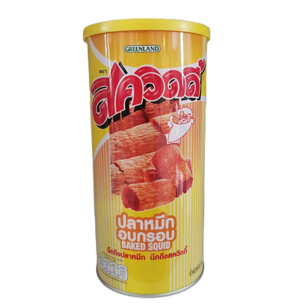 Squidy Baked Squid สควิดดี้ ปลาหมึกกรอบปรุงรสคลาสสิค กระป๋องใหญ่ 90 ...