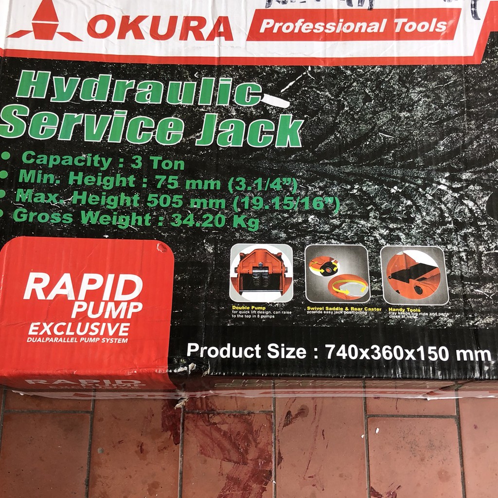 OKURA แม่แรง3ตันโหลดเตี้ย 2สูบ รุ่นOK-3EL แม่แรงตะเข้3ตัน แม่แรง - wp_shop 1595487197 - ThaiPick