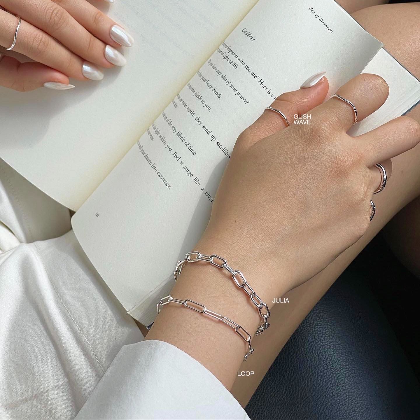 (bracelet ) LOOP BRACELET SILVER925 สร้อยข้อมือเงินแท้ สร้อยข้อมือ กำไลข้อมือ YOUR WISHLIST ...