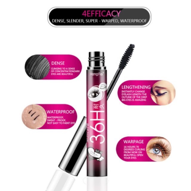 Heng Fei มาสคาร่า 36H(1 แท่ง) ยิ่งปัดยิ่งหนา ยิ่งปัดยิ่งยาว หัวแปลง ...