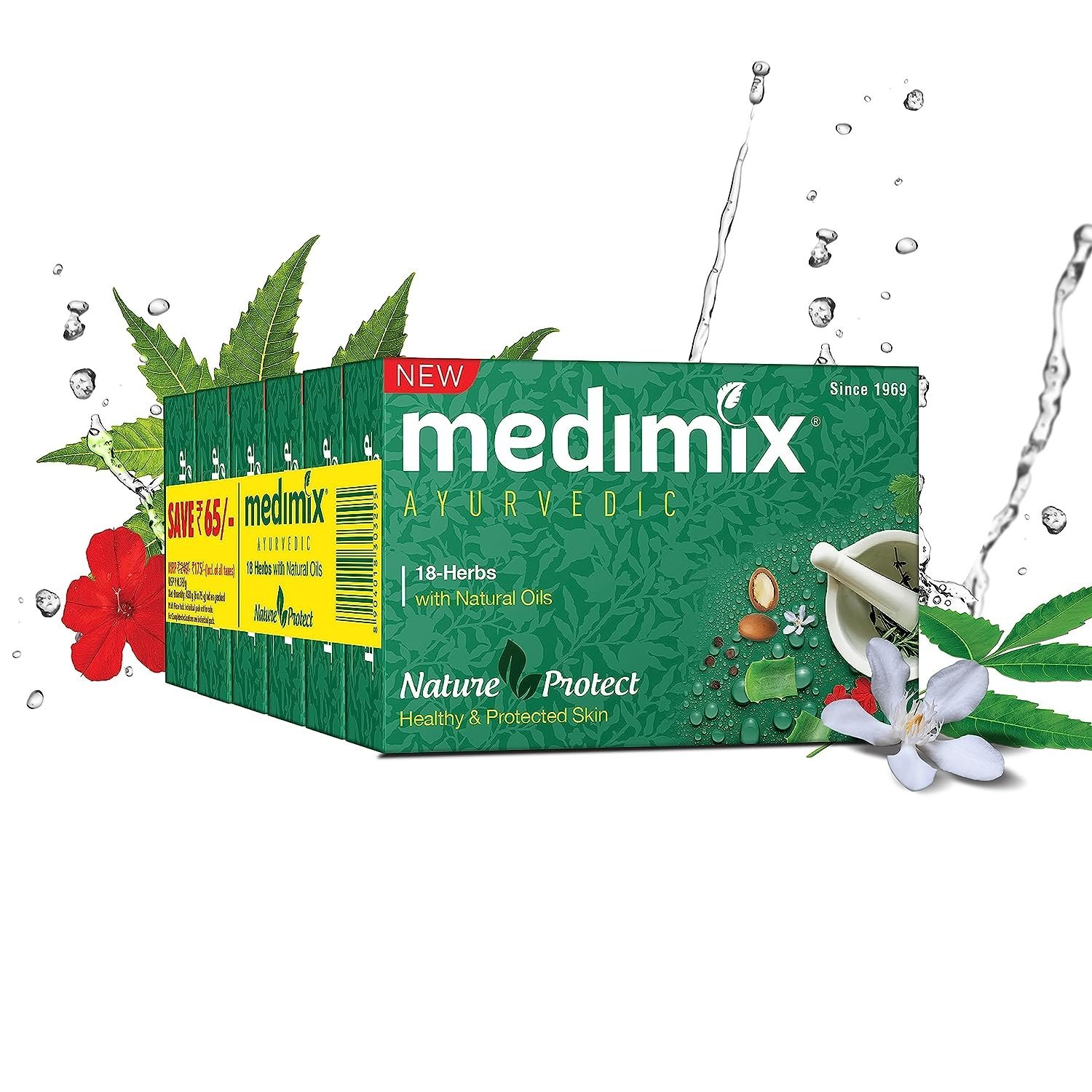 Medimix Ayurvedic Classic 18 Herbs Bathing Soap 125g Natural Oils ...