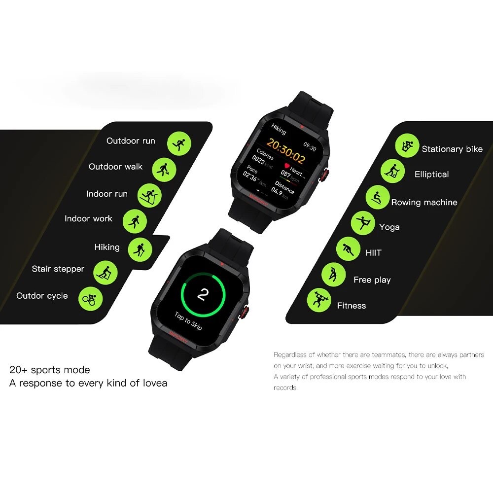 นาฬิกาอัจฉริยะ Kawa E01 วัดน้ำตาลในเลือด ECG วัดอัตราการเต้นหัวใจ กันน้ำ วัดแคลลอรี่ รองรับภาษา ...