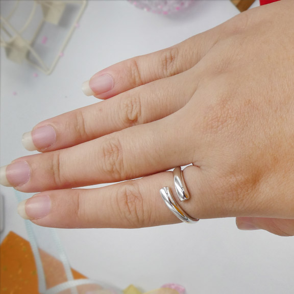 2-End Ring : Modern design silver ring แหวนเงินแท้ 925 ปลายกลม 2 ข้าง ...