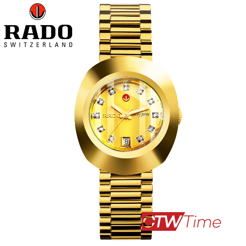 ส่งฟรี !! Rado Diastar Automatic นาฬิกาข้อมือสุภาพสตรี 11 พลอย สายทอง ...