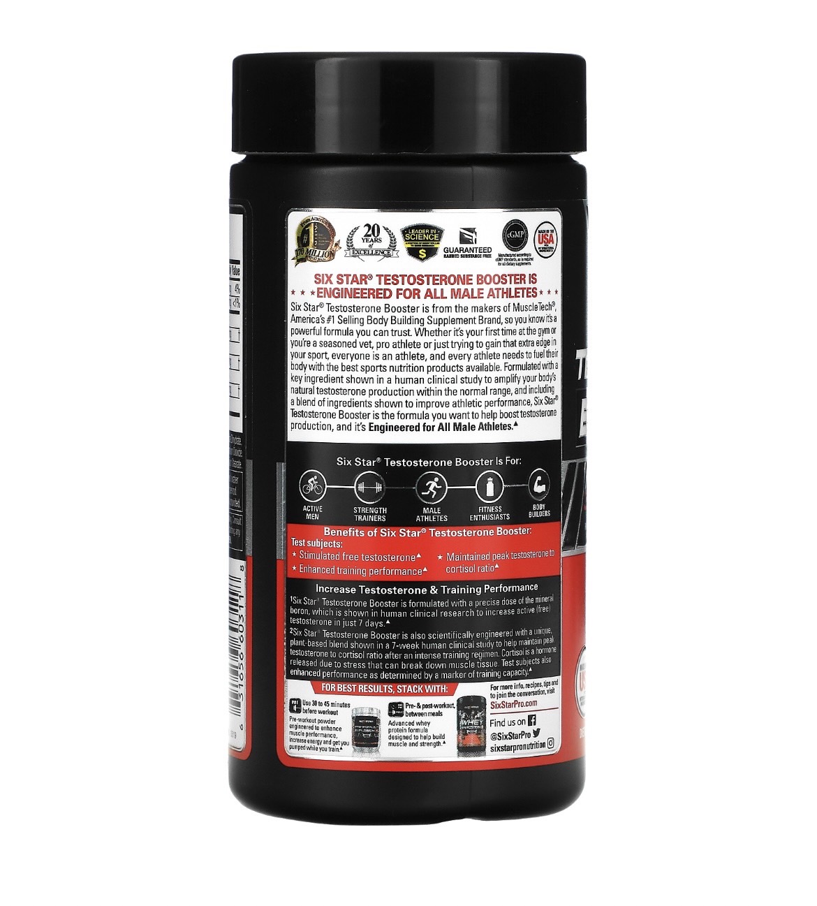 Muscletech Six Star Elite Series Testosterone Booster 60 Caplets เทสโท ...