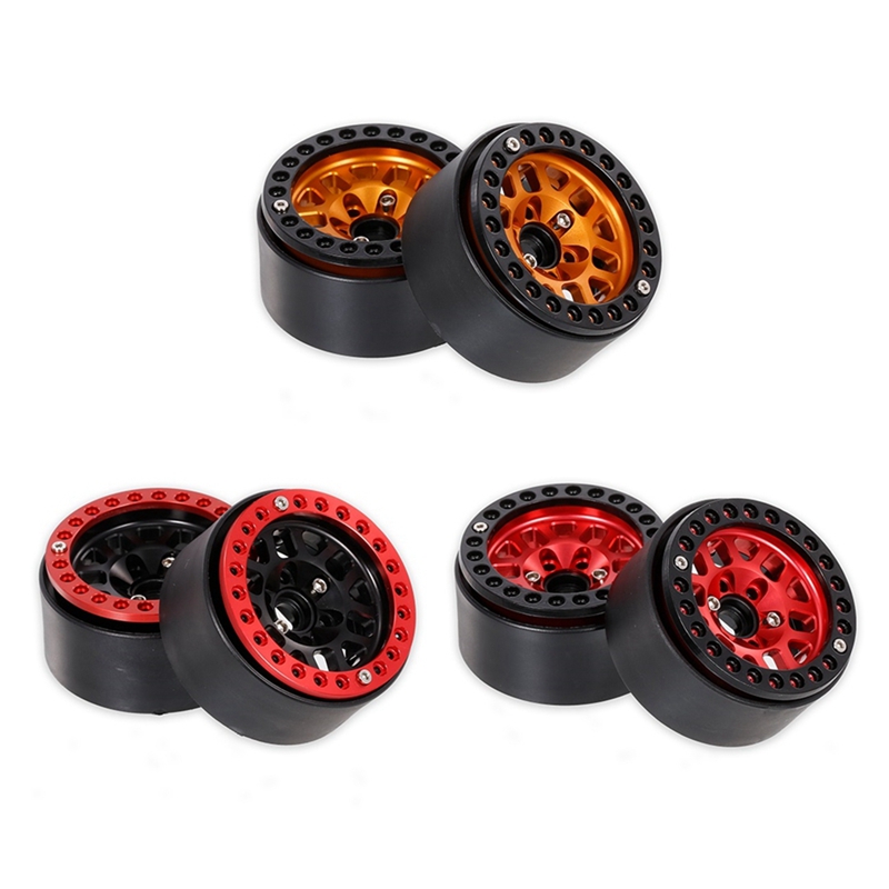 4PCS 1.9 Metal Beadlock Wheel Hub Rim for 1/10 RC Crawler Axial SCX10 90046 AXI03007 Traxxas ...
