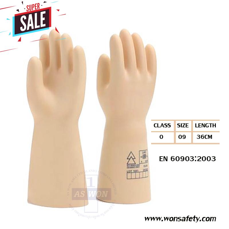 ถุงมือป้องกันไฟฟ้าแรงสูง ป้องกันไฟฟ้า 1,000 V/ Class 0/ REGELTEX ถุงมือ ...